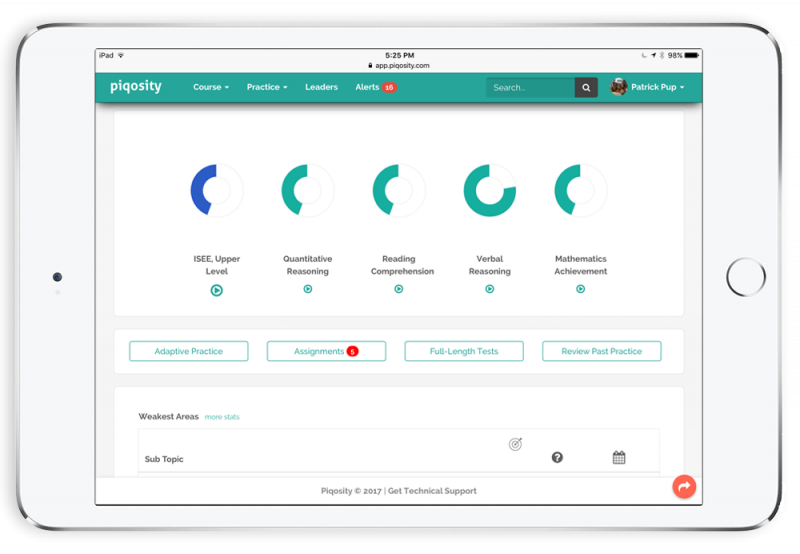 piqosity-isee-student-dashboard-517-1000px-copy - Piqosity - Adaptive ...