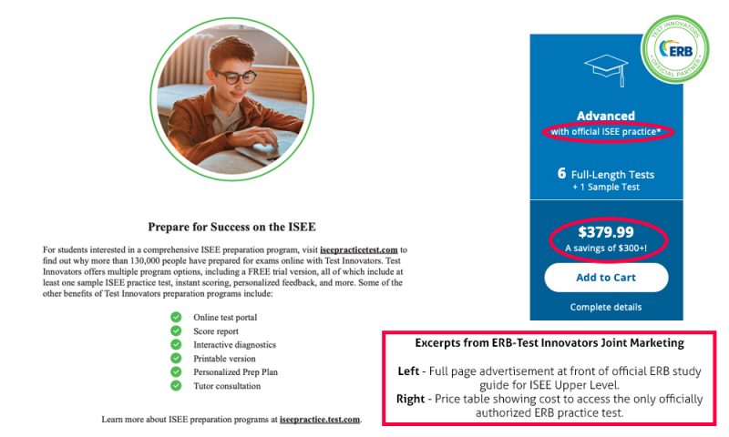 ERB ISEE Arrangement with Test Innovators, An Open Letter - Piqosity ...