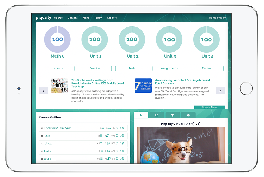 6th Grade Math Online Course Tests 1300 Practice Questions Piqosity