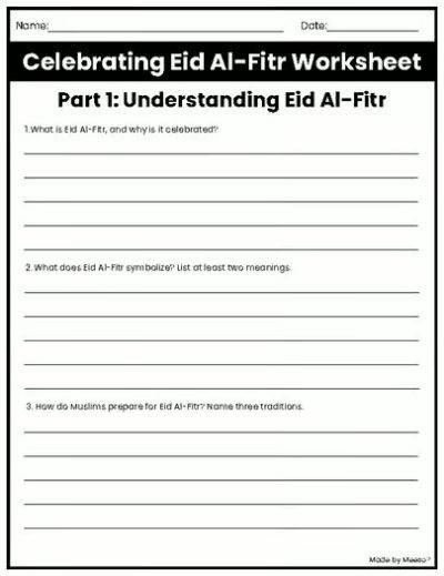 Eid Activities for the Classroom | Piqosity